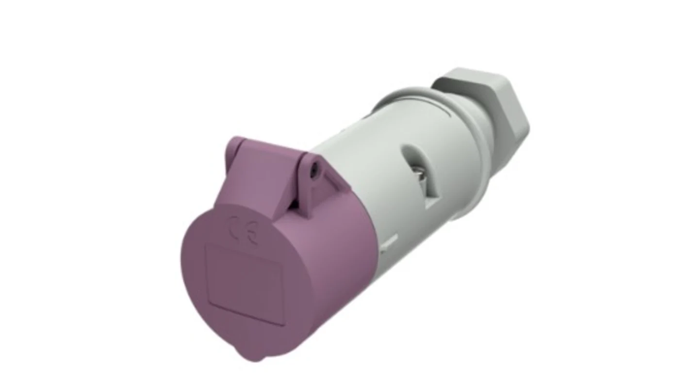 MENNEKES IP44 Purple Cable Mount 2P Industrial Power Socket, Rated At ...